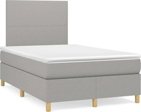 Box spring postel s matrací světle šedá 120 x 200 cm textil 3142161