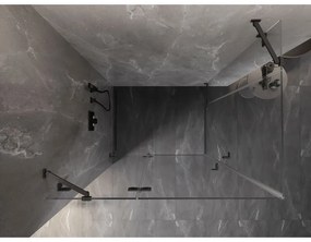 Mexen Lunar Duo, výklopný sprchový kout 100 x 75 cm, 8mm čiré sklo, profil grafit broušený, 834-100L-075P-66-00