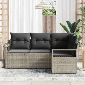 Set pohovek 4 pcs Světle šedá polyratan 3346362