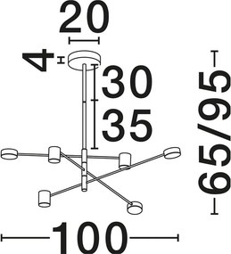 Černé hliníkové LED stmívatelné závěsné svítidlo se stínidlem z akrylového skla ø 100 cm Nordik – Nova Luce