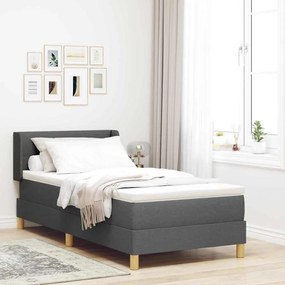 Postel s boxspringem s čelo Tmavě šedá 200 x 80 cm textil 3341259