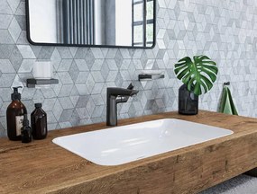 Hansgrohe Talis E, páková umyvadlová baterie 150 s odtokovou soupravou s táhlem, kartáčovaná černá chromová, 71754340