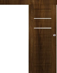 posuvné interiérové dveře na stěnu vasco doors IBIZA model 3 Průchozí rozměr: 70 x 197 cm, Orientace dveří: Levé dveře, Dekor: Ořech muškátový