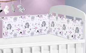 Bellatex Mantinel do dětské postýlky Zvířátko růžová rozměr 60x28 cm