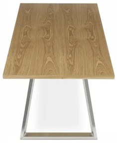 Jídelní stůl 160x90 dub kovové nohy broušený nerez HT-W1515 OAK