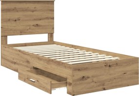Rám postele s čelo Artisanový dub 90 x 190 cm Kompozitní dřevo 3409702
