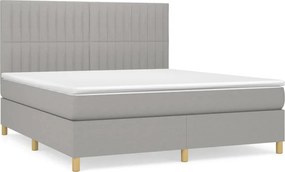 Box spring postel s matrací světle šedá 180 x 200 cm textil 3142513