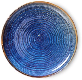 HK living Keramický talíř Rustic Blue 26 cm, modrá barva, keramika