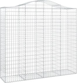 Klenutý gabionový koš 200 x 50 x 180/200 cm pozinkované železo 153399
