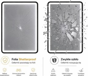 Erga Sari, LED zrcadlo v černém rámu s vyhříváním a dotykovým ovládáním, 80 × 60 cm, černá matná, ERG-YKA-MR.SARI-BLK-60X80