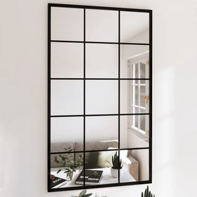 Nástěnné zrcadlo černé 100 x 60 cm kov - Default Title