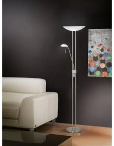 EGLO 85971 - Stmívatelná stojací lampa BAYA 1xR7s/230W+1xG9/33W matný chrom