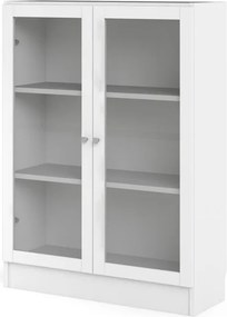 Skříň Bask 79 x 28,3 x 107,2 cm, dveře sklo, bílá