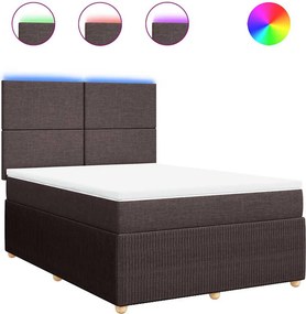Box spring postel s matrací tmavě hnědá 140x190 cm textil 3294347