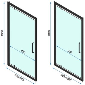Rea Rapid Swing, rohový sprchový kout 100(dveře) x 80(stěna) x 195 cm, 6mm čiré sklo, chromový profil, KPL-K4606