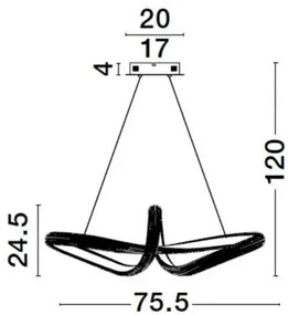 LED lustr Medora B 75.5 zlaté