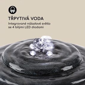 Blumfeldt Liquitorre XL, solární fontána, 200 l/h, solární panel, 2 W, akumulátor, LED, polyresin