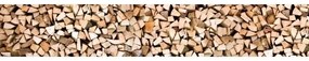 DIMEX | Fototapeta do kuchyně Dřevěná polena KI-350-031 | 350 x 60 cm | béžová, hnědá