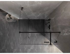 Mexen Lunar T výklopný sprchový kout pravý 120 x 120 cm, čiré sklo, černá matná, 834T-120-120-70-00-P