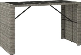 vidaXL Barový stůl se skleněnou deskou 185x80x110 cm polyratan [362601] Barva: Černá