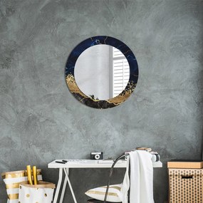 Kulaté dekorativní zrcadlo na zeď Modrý mramor fi 60 cm
