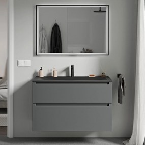 Koupelnová skříňka VIREO 80 cm s umyvadlem z minerálního odlitku CREAM