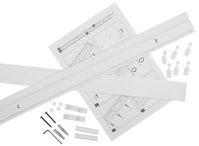 Dekodum Stropní kolejnice z PVC dvouřadá bílá s krytem Délka: 230 cm, Typ přichycení: žabky