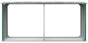 vidaXL Zahradní kůlna na dříví pozinkovaná ocel 330x92x153 cm zelená