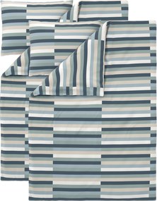 Livarno® Sada ložního povlečení z mikrovláknitého saténu, 140 x 200 cm, 70 x 90 cm, 2dílná, pruhy