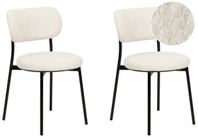 Sada 2 buklé jídelních židlí krémově bílé CASEY Beliani