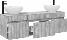 Sada koupelnových skříněk 3 ks Betonově šedá 3405760