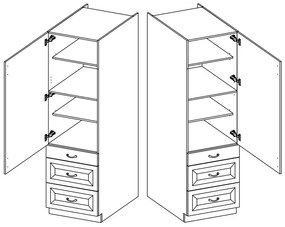 STILO bs | vysoká skříňka 60DKS-210 1F potravinová | 60 cm | bílá/šedá | UNI dvířka