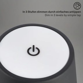 Brilo - LED St nab dotyk stolní lampa KIKI LED/2,6W/5V IP44 2600 mAh černá