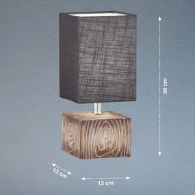 Stolní lampa Hauke s lněným stínidlem 13x13 cm