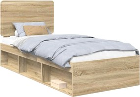 Rám postele s čelo Sonoma dub 75 x 190 cm Masivní borové dřevo 3412553