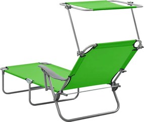 Zahradní lehátko se stříškou ocel zelené 310335