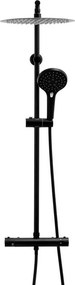 Erga Bergen, sprchový set s termostatickou baterií a dešťovou sprchou 30 cm, černá matná, ERG-YKA-BP.BERGEN THERM 30 BLK