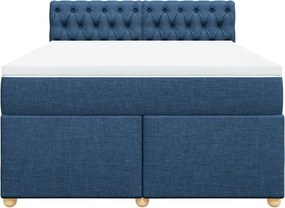 Box spring postel s matrací modrá 140x200 cm textil 3286716