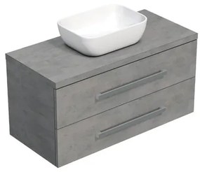 Koupelnová skříňka s krycí deskou SAT Cube Way 100x53x46 cm beton mat CUBE461003BESAT45