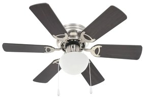 Ozdobný stropní ventilátor se světlem 82 cm tmavě hnědý - Default Title