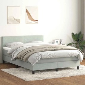 Box spring postel s matrací světle šedá 160x210 cm samet 3316023