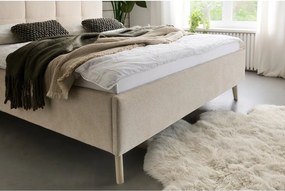 Béžová čalouněná dvoulůžková postel bez roštu 180x200 cm Nova – Meise Möbel