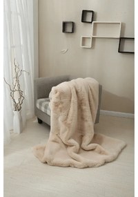 Kožešinová deka, béžová, 150x180, RABITA NEW TYP 2