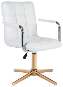 LuxuryForm Židle VERONA na zlatém kříži - bílá