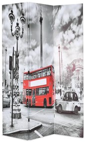 Skládací paraván 120 x 170 cm Londýnský autobus černobílý 245873