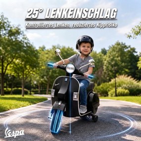 AIYAPLAY dětská elektrická Vespa PX150, Li-ion baterie, černá