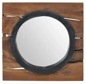 Kulaté zrcadlo masiv recyklovaný teak Romea 50x50