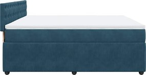 Box spring postel s matrací modrá 180 x 200 cm samet 3290122