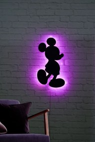 Nástěnná dekorace s led osvětlením Mickey Mouse růžová