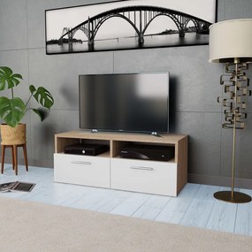 TV stolek kompozitní dřevo 95 x 35 x 36 cm dub a bílý